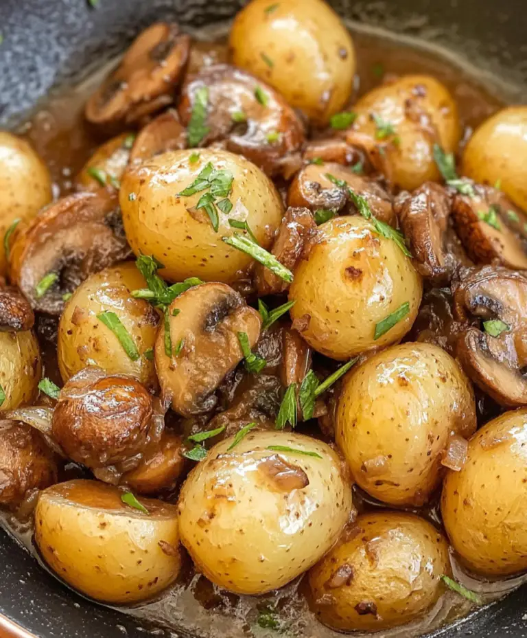 Roasted Baby Potatoes with Homemade Mushroom Sauce - Ava Recipes